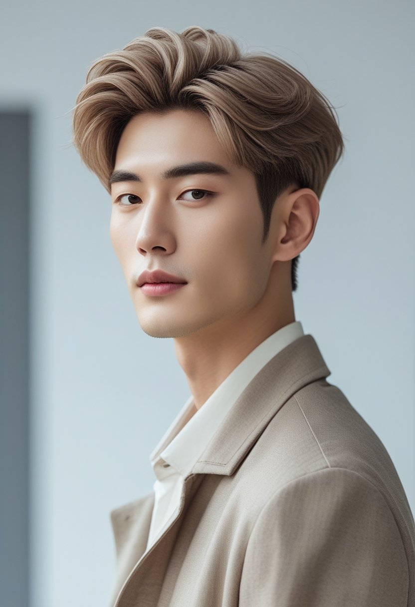 Korean Two-Block Haircut: Effortlessly Stylish Look for Men - Burst Fade