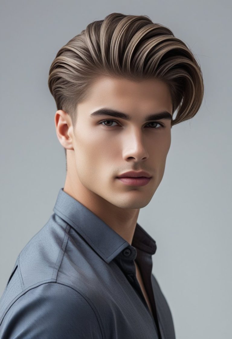 Sleek Back Hairstyle for Men: Modern, Voluminous & Polished - Burst Fade
