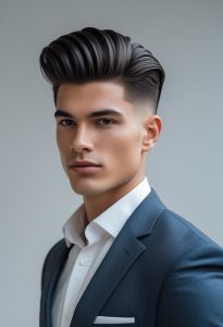Sleek Back Hairstyle for Men: Modern, Voluminous & Polished - Burst Fade