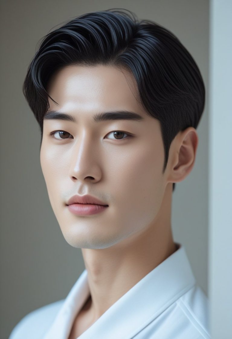 Effortless Korean Middle-Part Haircut: K-Beauty Trend for Men - Burst Fade