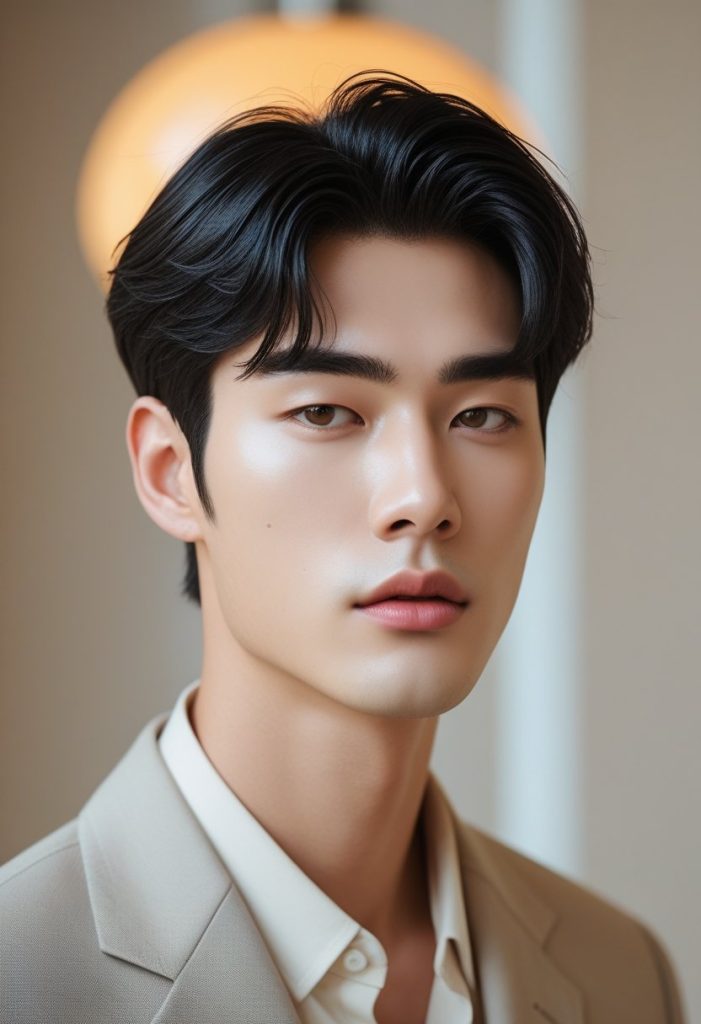 Effortless Korean Middle-Part Haircut: K-Beauty Trend for Men - Burst Fade