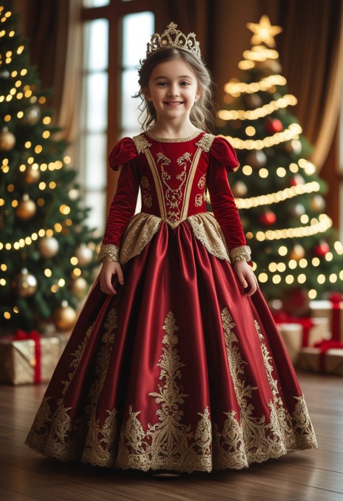 Elegant Emerald Christmas Princess Dress for Holiday - Burst Fade